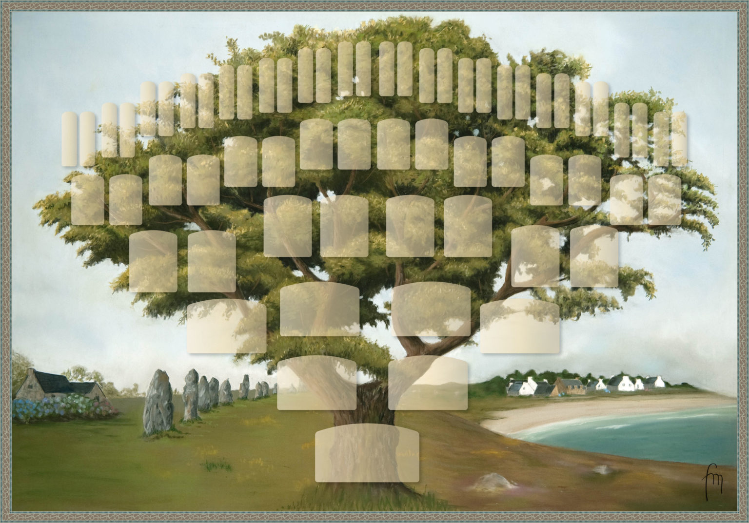 Arbre 6 générations chêne 80 gr - Imprimez vos arbres - Vos arbres généalogiques en très grand ...